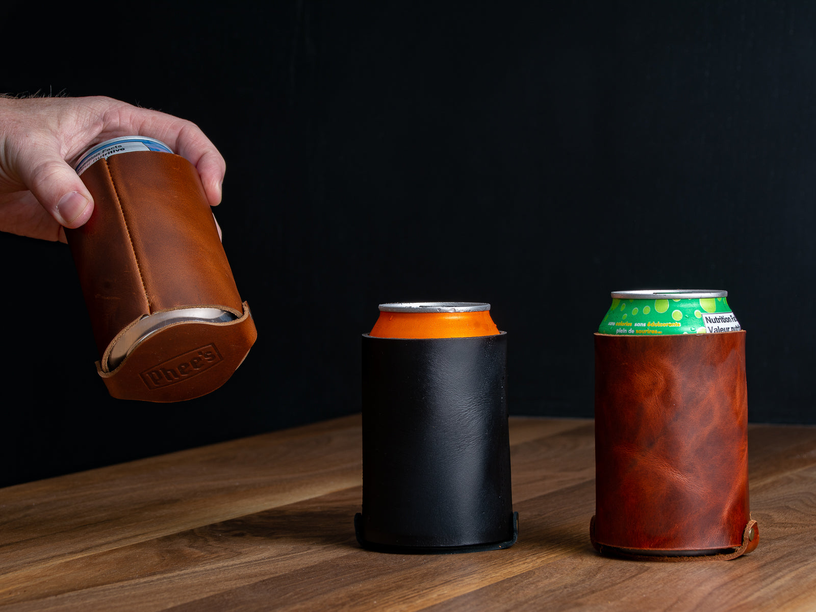 Coozie - Leather Drink Sleeve - Handmade in Canada