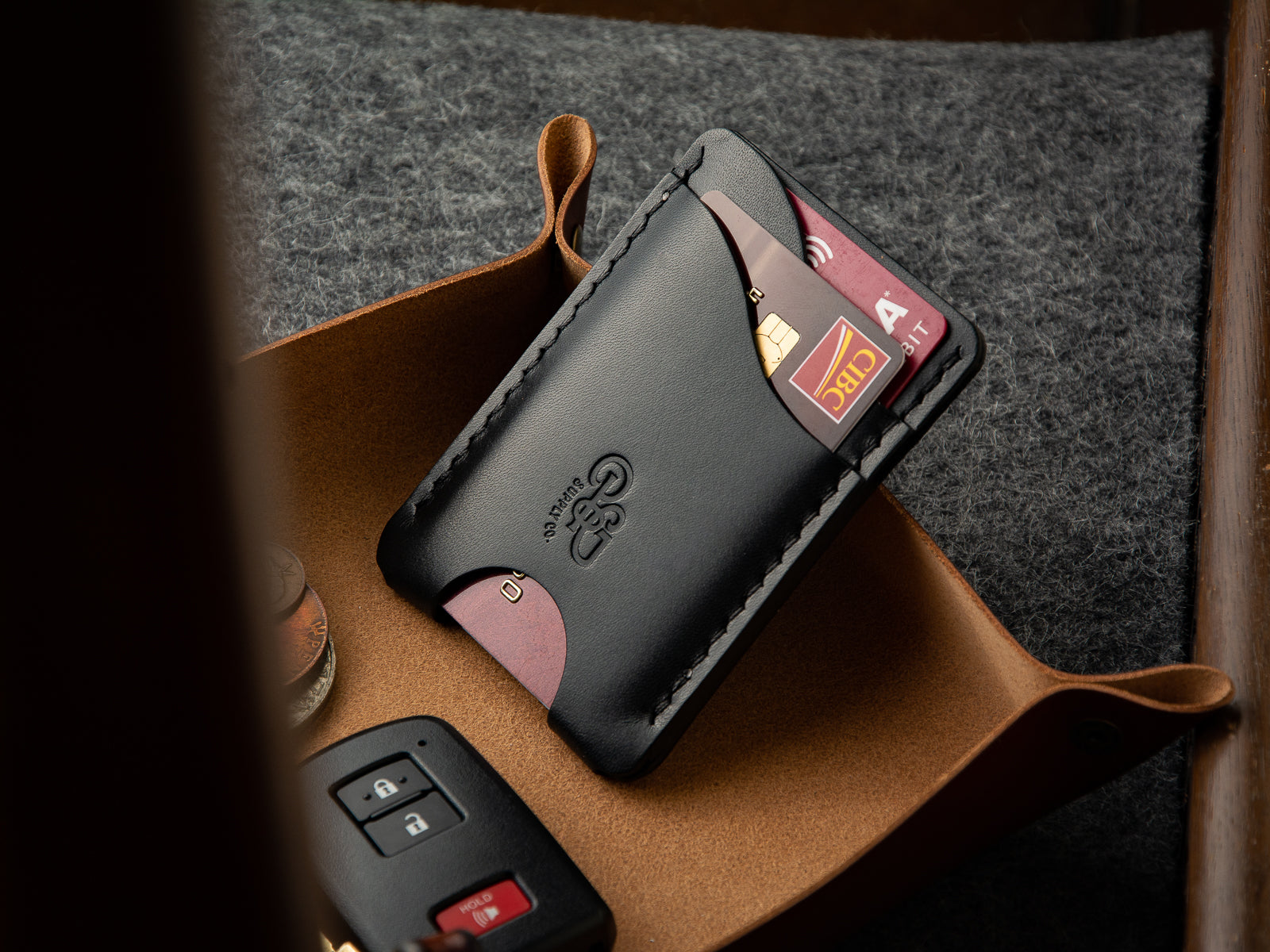 Lewis - Leather Wallet With Flat Money Clip - Handmade in Nova Scotia